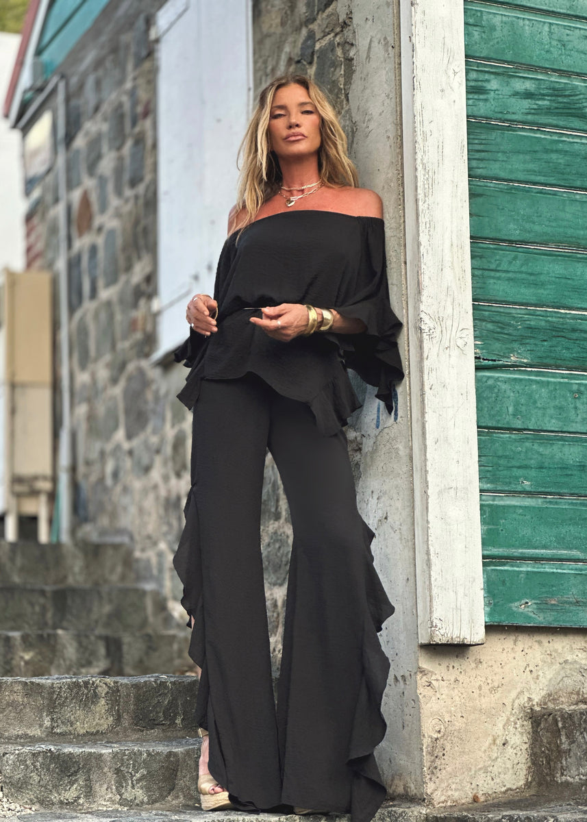 Lucy Top Black (Double Chiffon) – Ramona LaRue