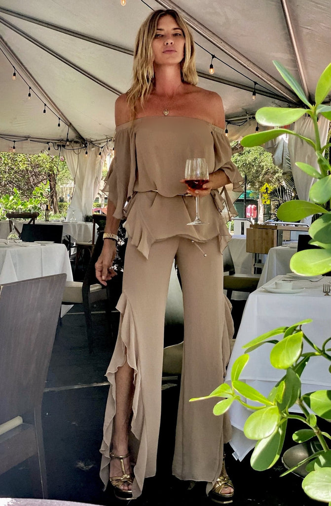 Lucy Top Taupe (Double Chiffon) – Ramona LaRue