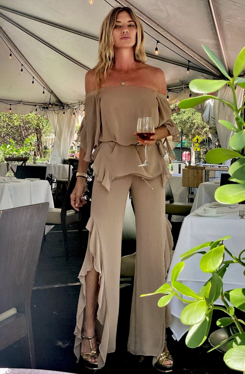 Lucy Top Taupe (Double Chiffon) – Ramona LaRue