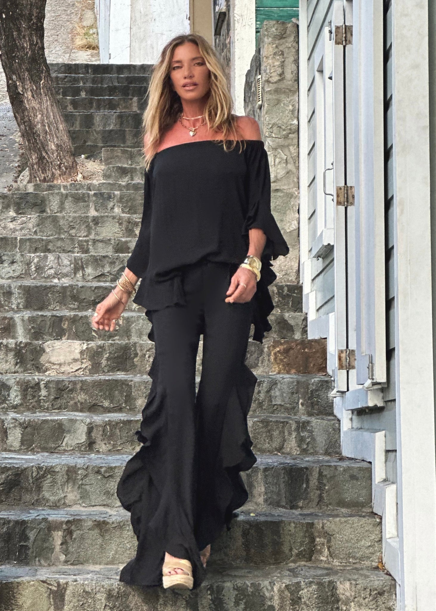 Lucy Top Black (Double Chiffon) – Ramona LaRue