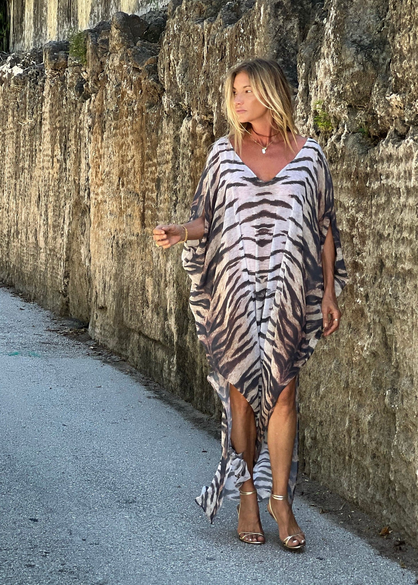 Tiger Kaftan Cover Up I Official Ramona Larue – Ramona LaRue